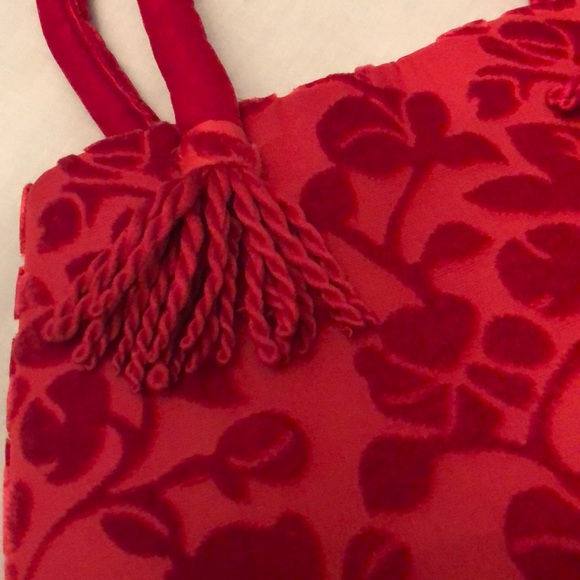 Victoria's Secret | Bags | Rich Red Velvet Tassel Handbag Victoria ...